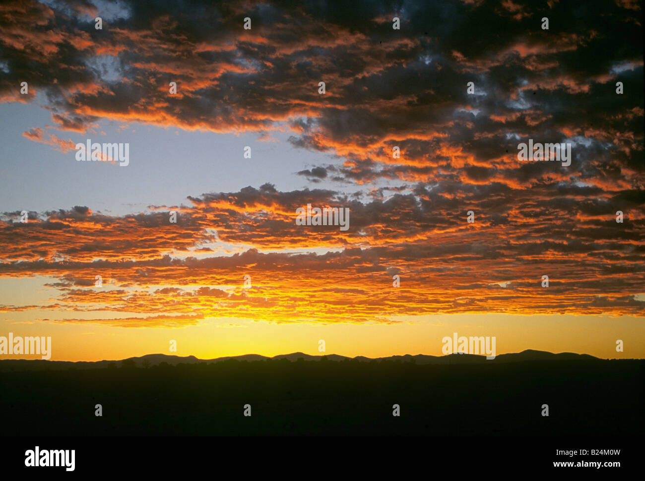 A beautiful summer sunset over the Black Range Mountains and the Gila ...