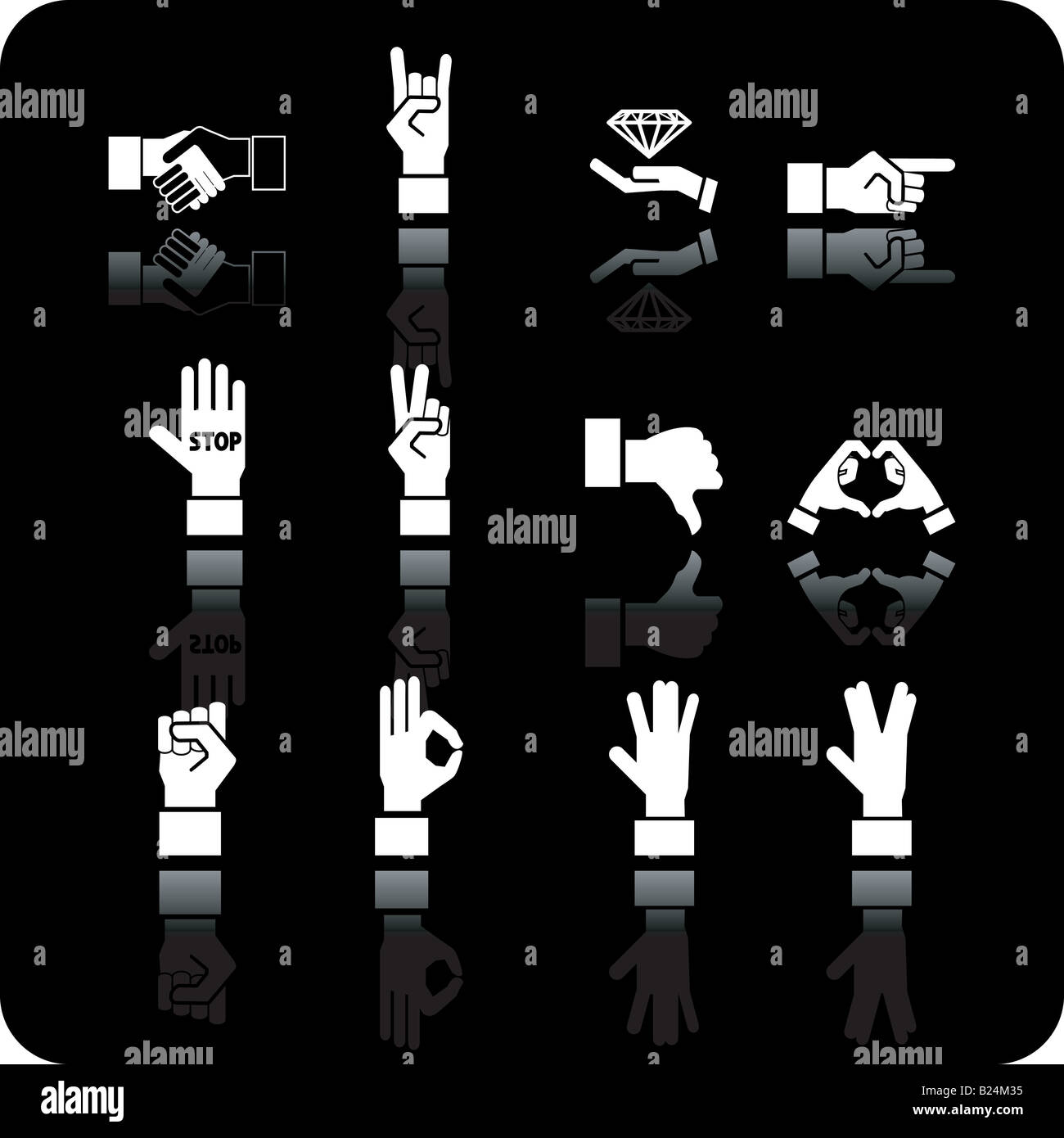A hand elements icon set Stock Photo - Alamy