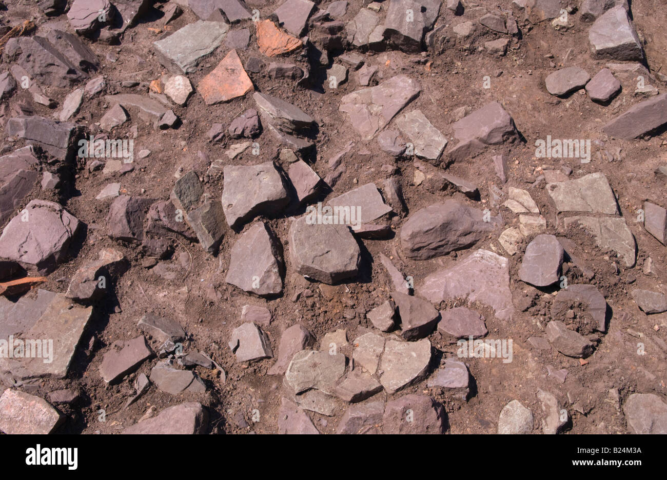 Detail of rubble layer at excavation of warehouse of the Roman Second ...