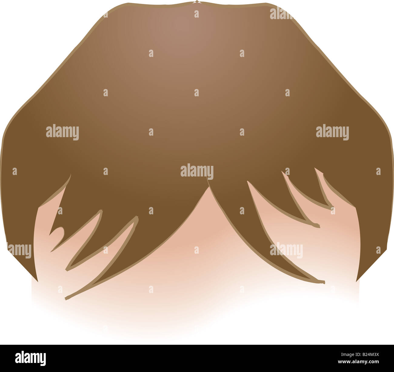Body parts hair. An illustration of human head of hair Stock Photo - Alamy