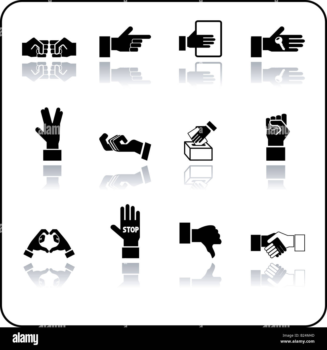 A hand elements icon set Stock Photo - Alamy