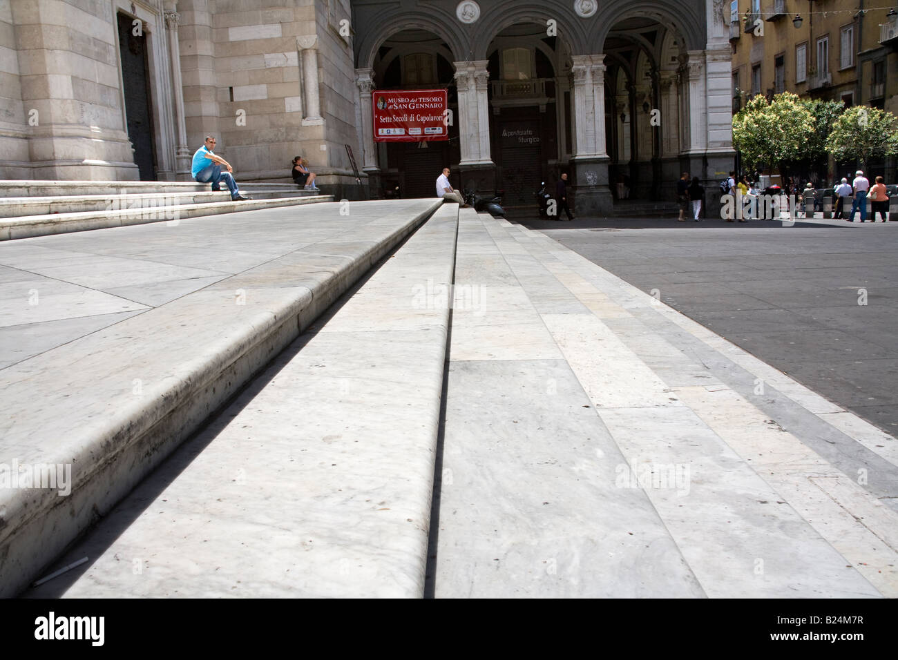 Steps and entrance of Duomo or Cathedral of Naples Italy June 2008 ...