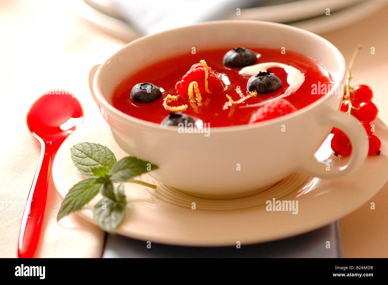 Cold berry soup Stock Photo - Alamy