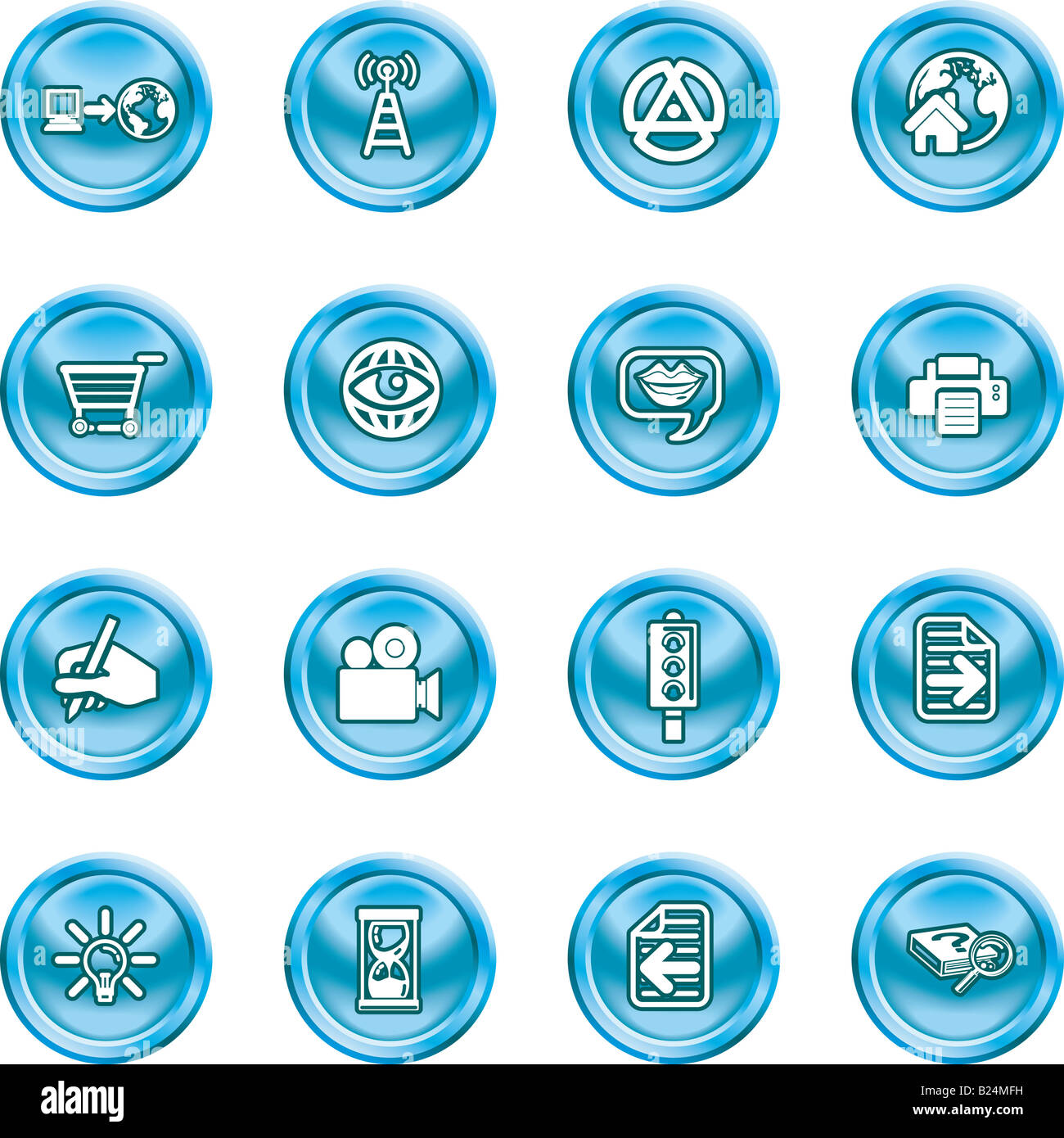 Internet And Computing Media Icons. A set of internet and computing ...