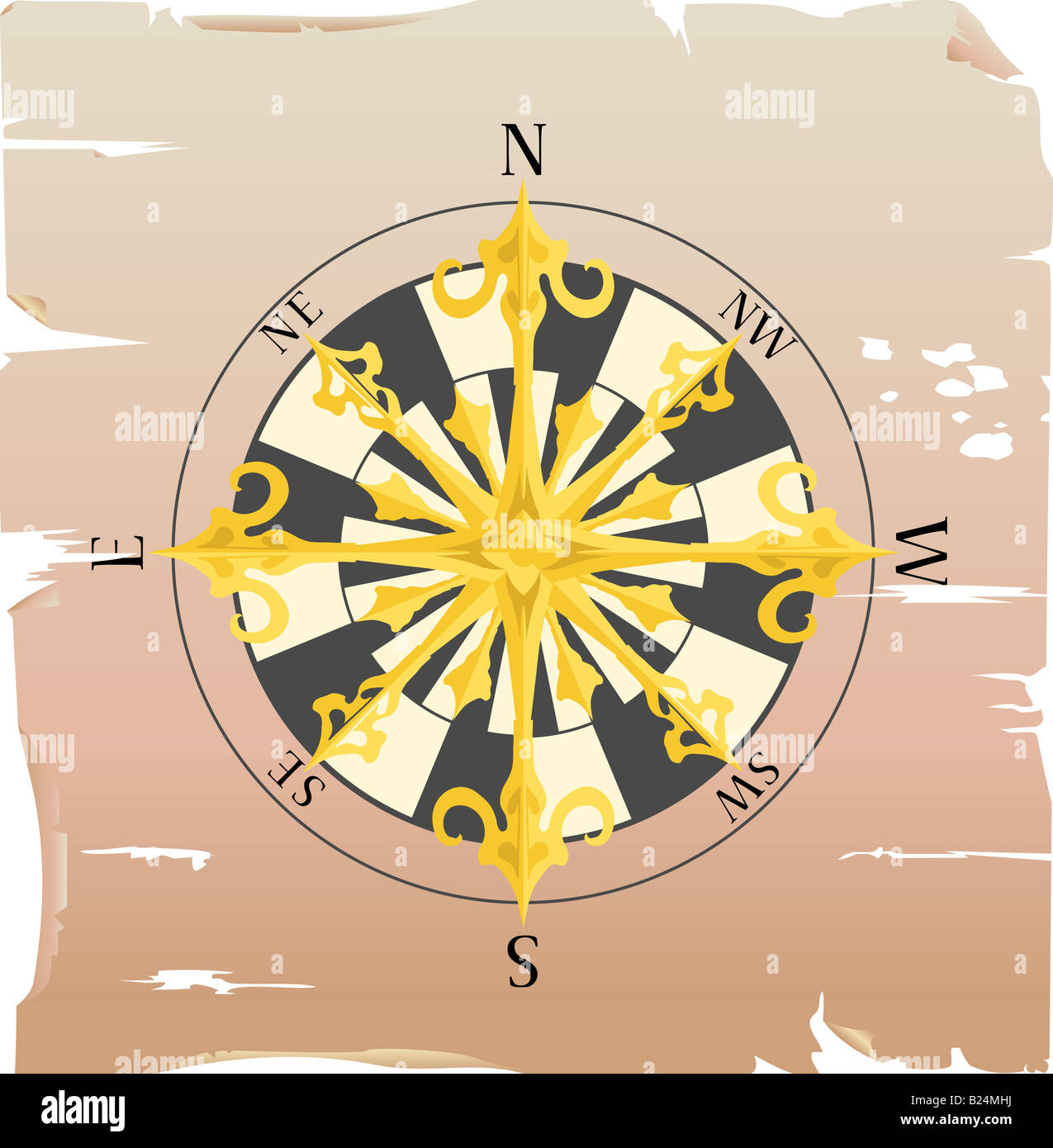 compass on a piece of paper Stock Photo - Alamy