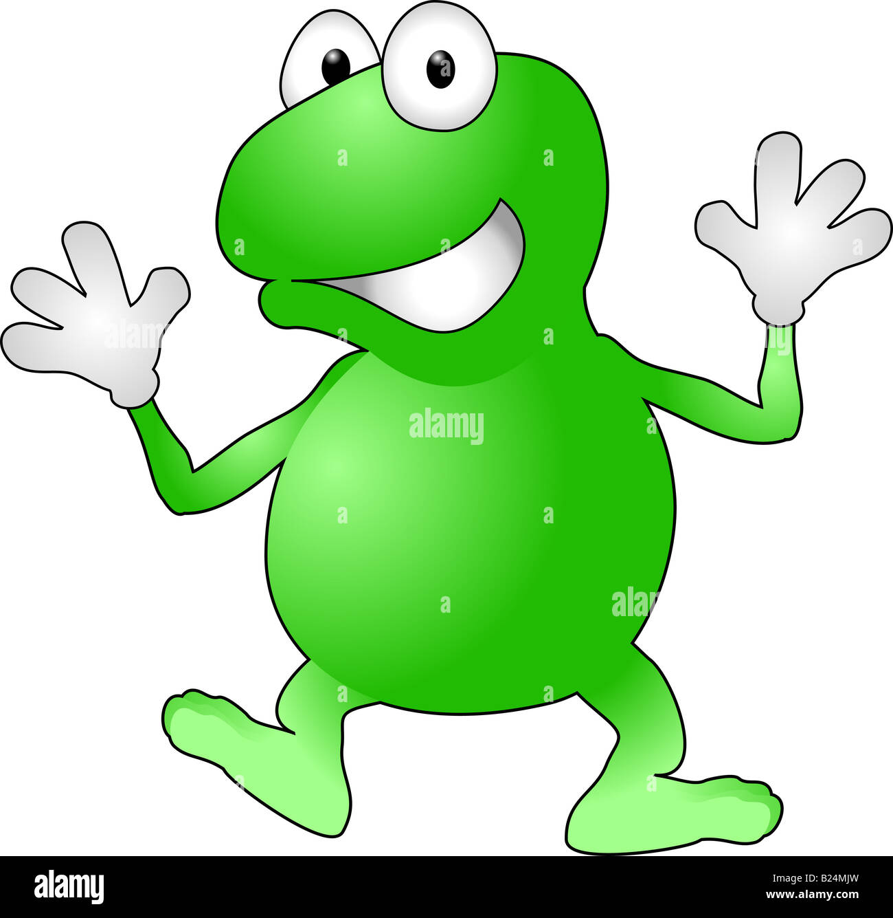 Frog. An illustration of a jolly waving frog Stock Photo - Alamy