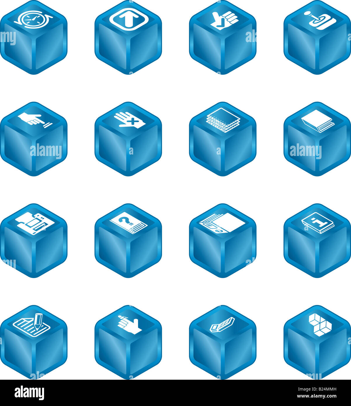 A cube icon series set for computer applications Stock Photo - Alamy