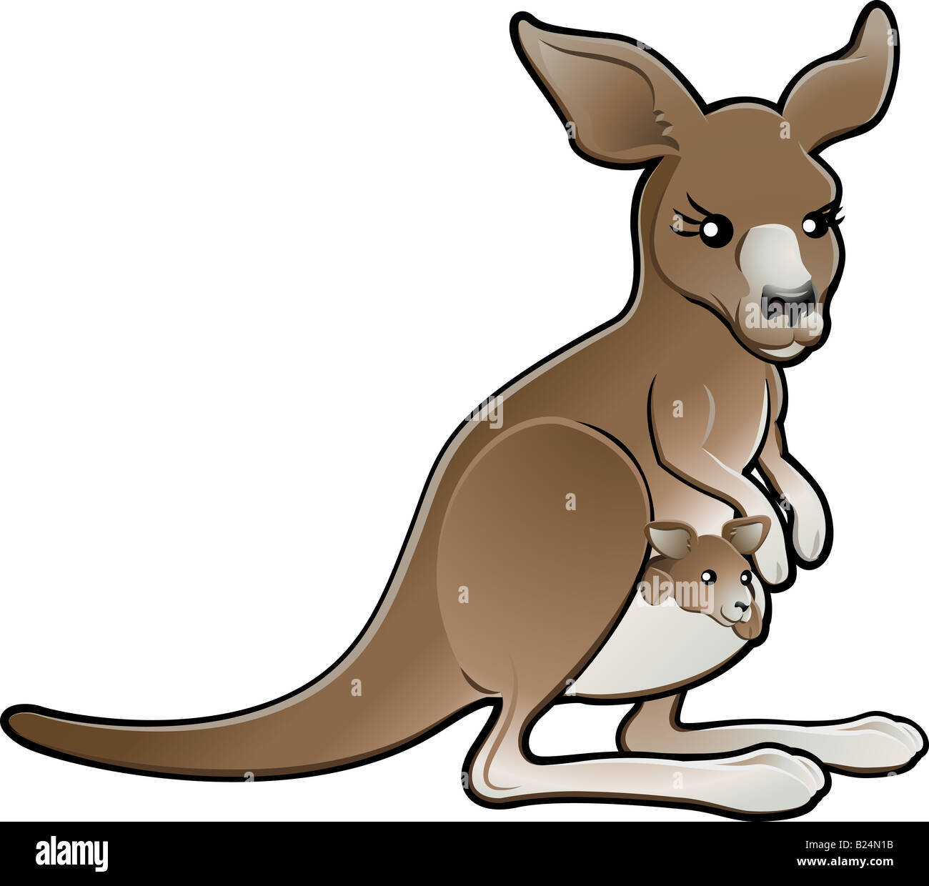 Kangoeroe En Joey Clipart Kangaroo Face Vectorafbeeldingen