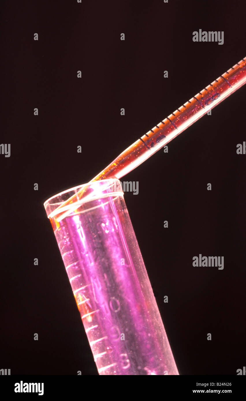 CLOSE UP PIPETTE AND TEST TUBE LABORATORY TESTING Stock Photo - Alamy