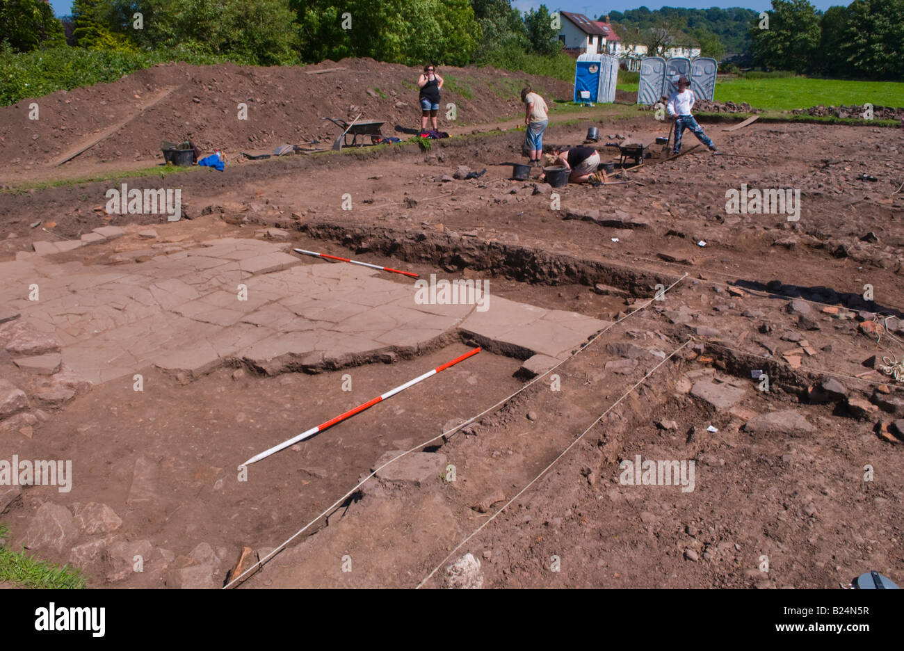 Archaeologists excavate a warehouse of the Roman Second Augustan Legion ...