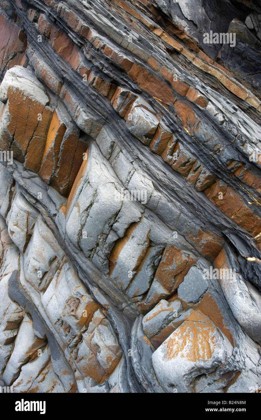 Rock Strata, Sandymouth, North Cornwall Stock Photo - Alamy