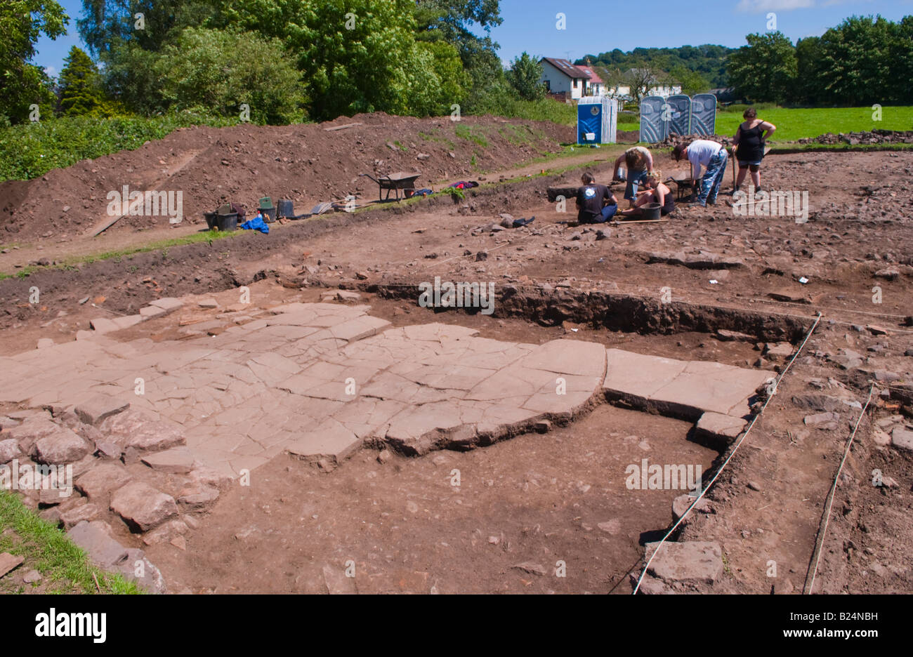 Archaeologists excavate a warehouse of the Roman Second Augustan Legion ...