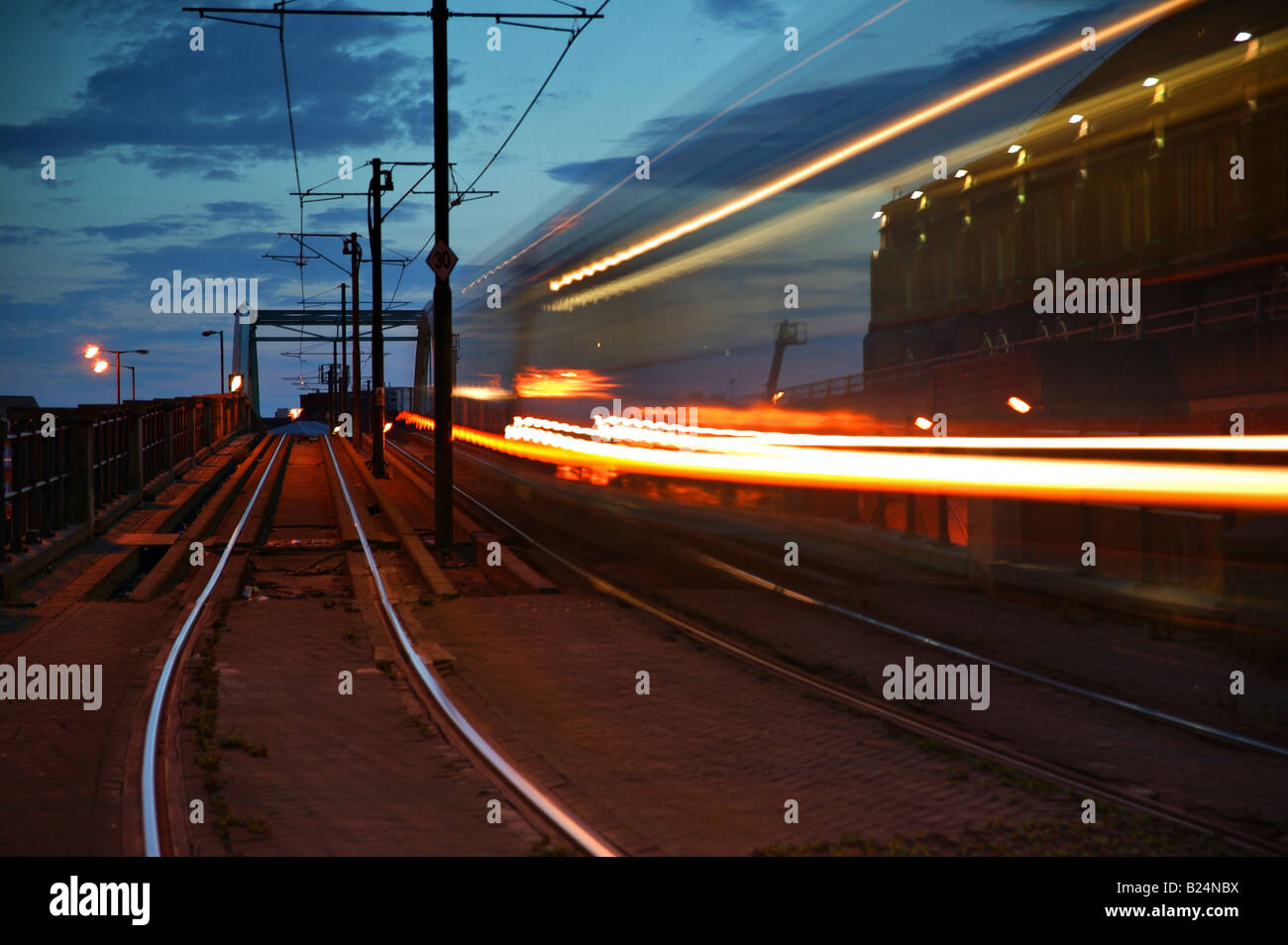Metrolink tram at night hi-res stock photography and images - Alamy
