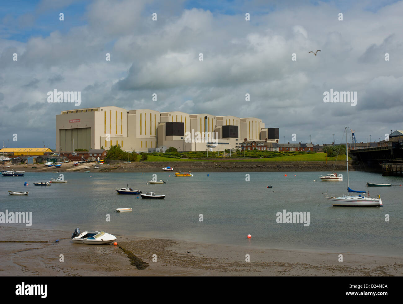 BAE Systems, submarine shipyard, Barrow-in-Furness, looking from Walney ...
