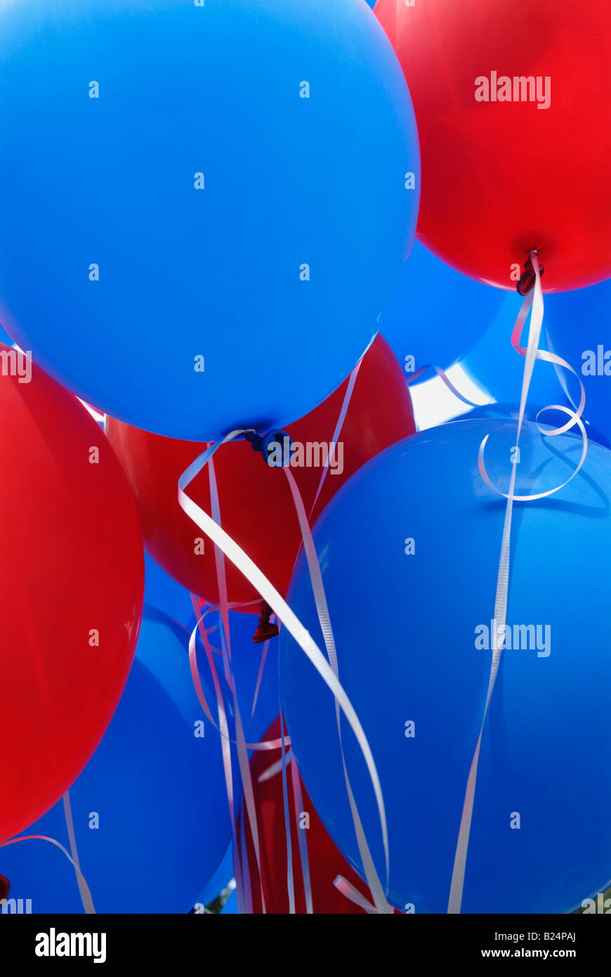 Red and Blue balloons on the 4th of July Stock Photo - Alamy