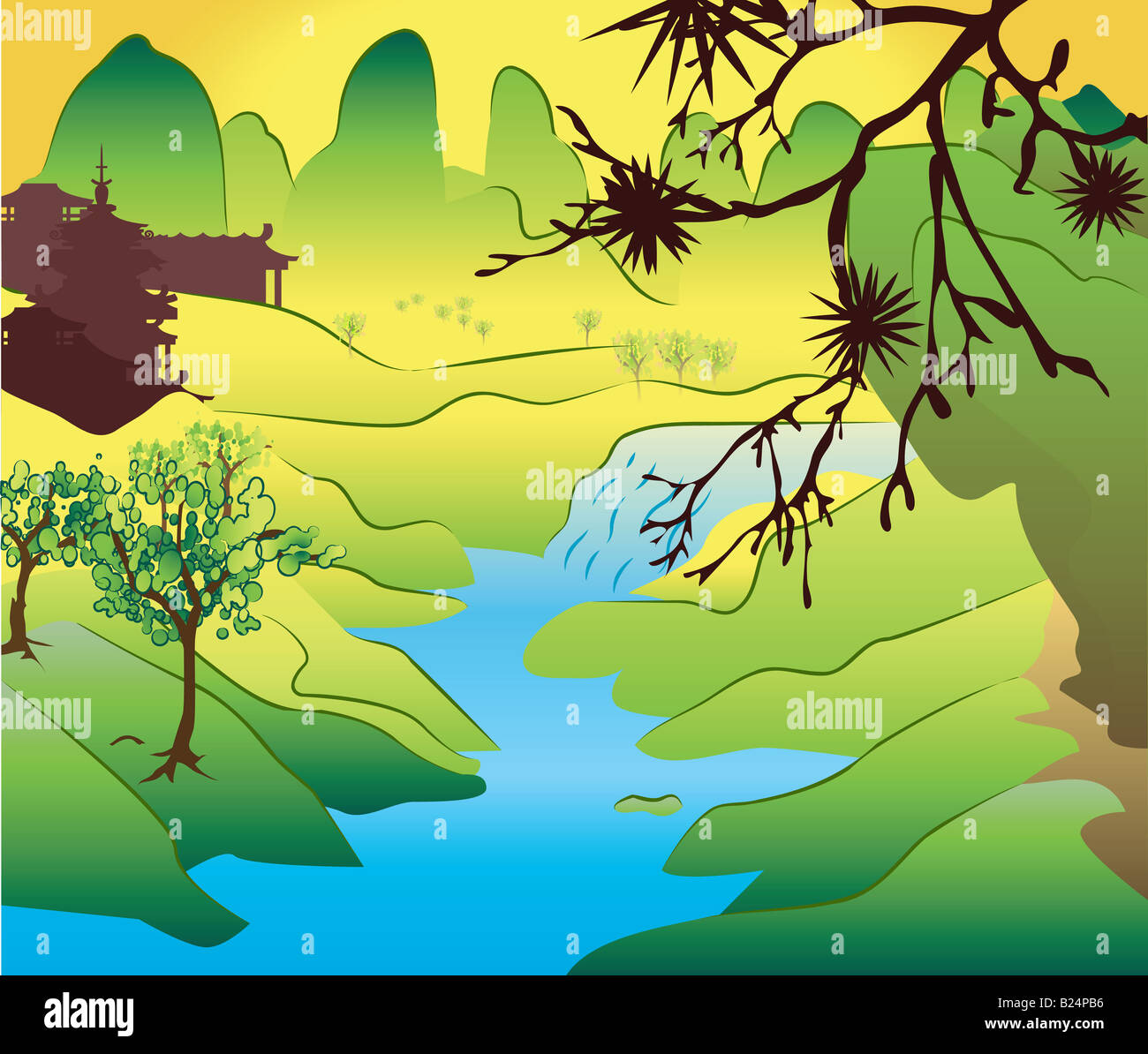 a classical Japanese scene Stock Photo - Alamy