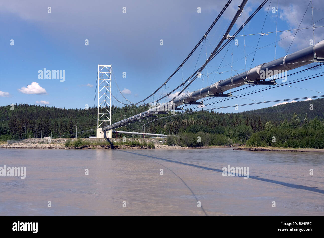 Trans-Alaska Pipeline System crossing the Tanana River just north of ...
