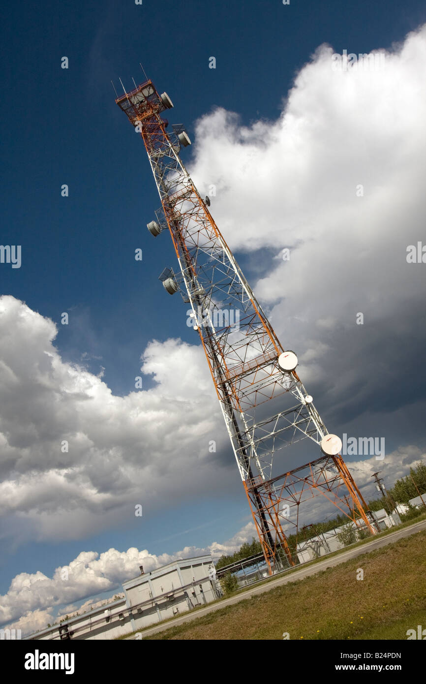 Radio Tower in Delta Junction, Alaska Stock Photo - Alamy
