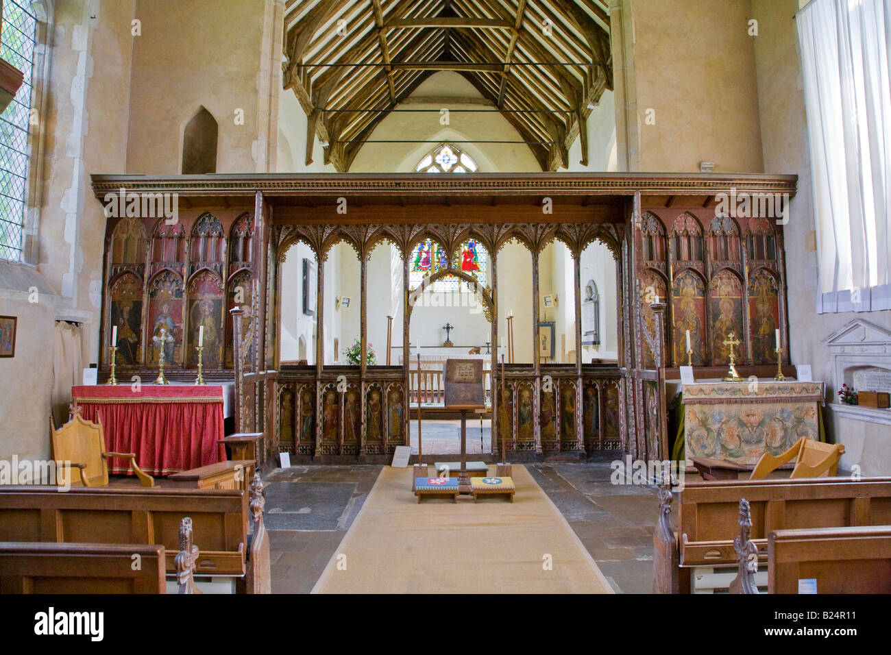 The historically important rood screen in Ranworth Church Norfolk ...