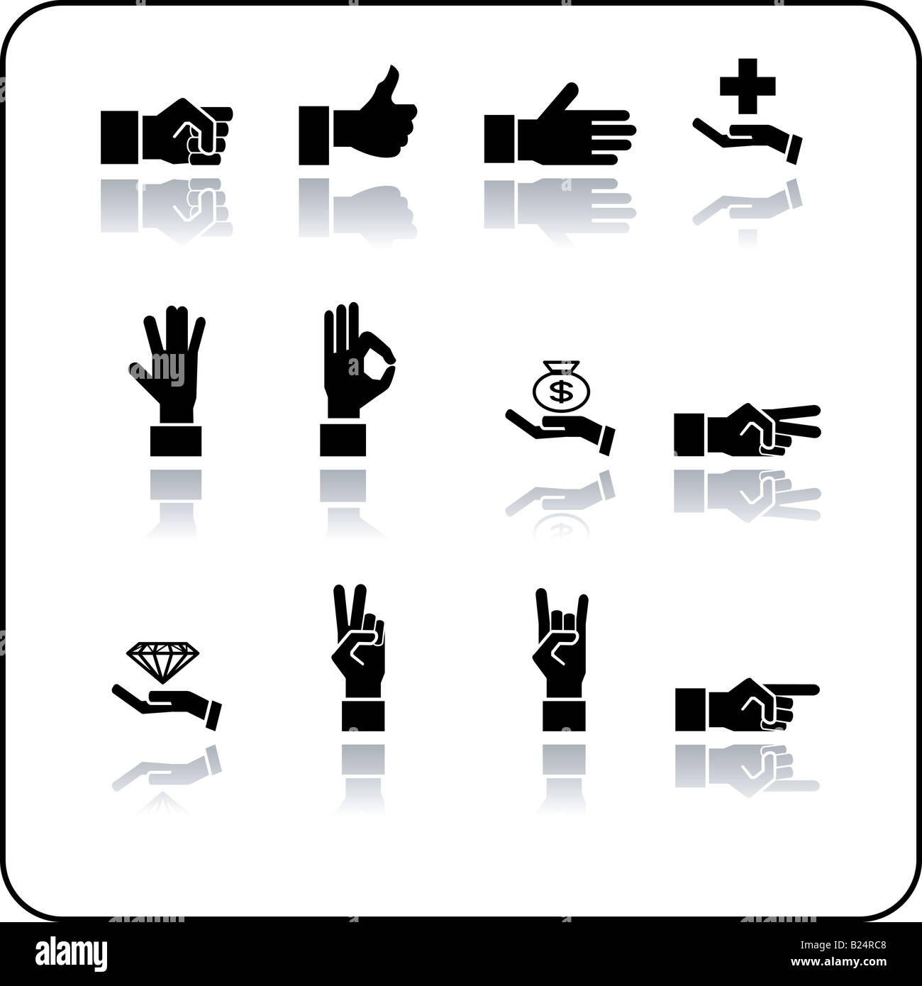 A hand elements icon set Stock Photo - Alamy