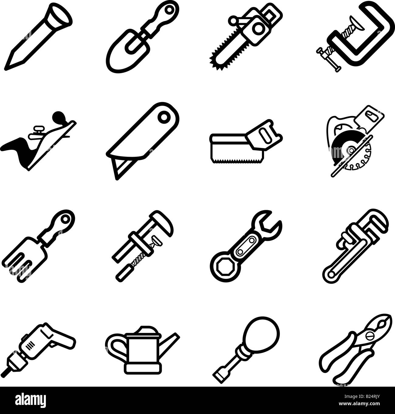 Tool icon series set Icons. A series set of tool icons Stock Photo - Alamy