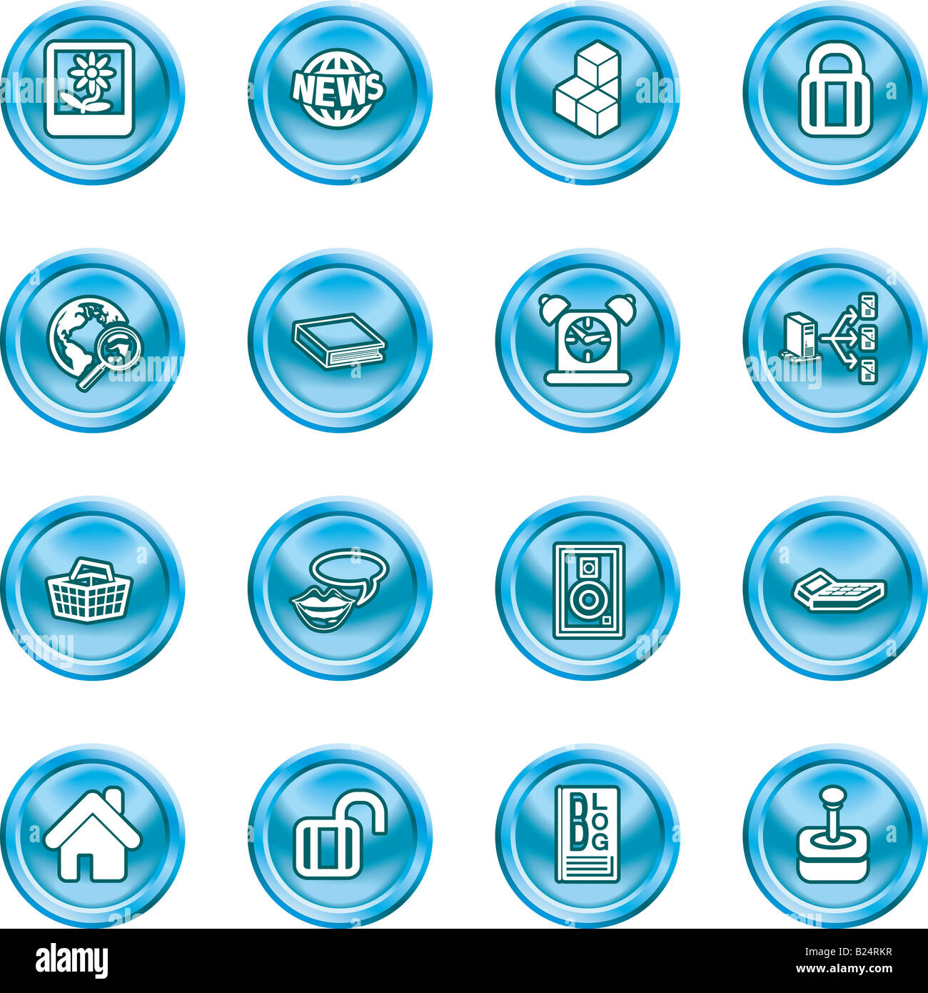 Internet and Computing Media Icons. A set of internet and computing ...