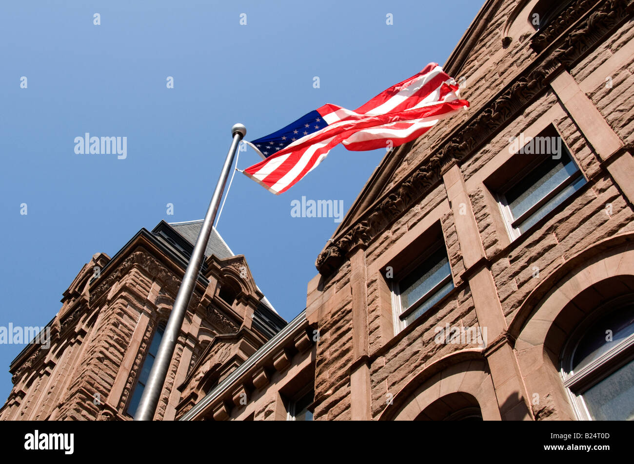 City Hall, Rochester, NY. USA, flying Stars and Stripes Stock Photo - Alamy