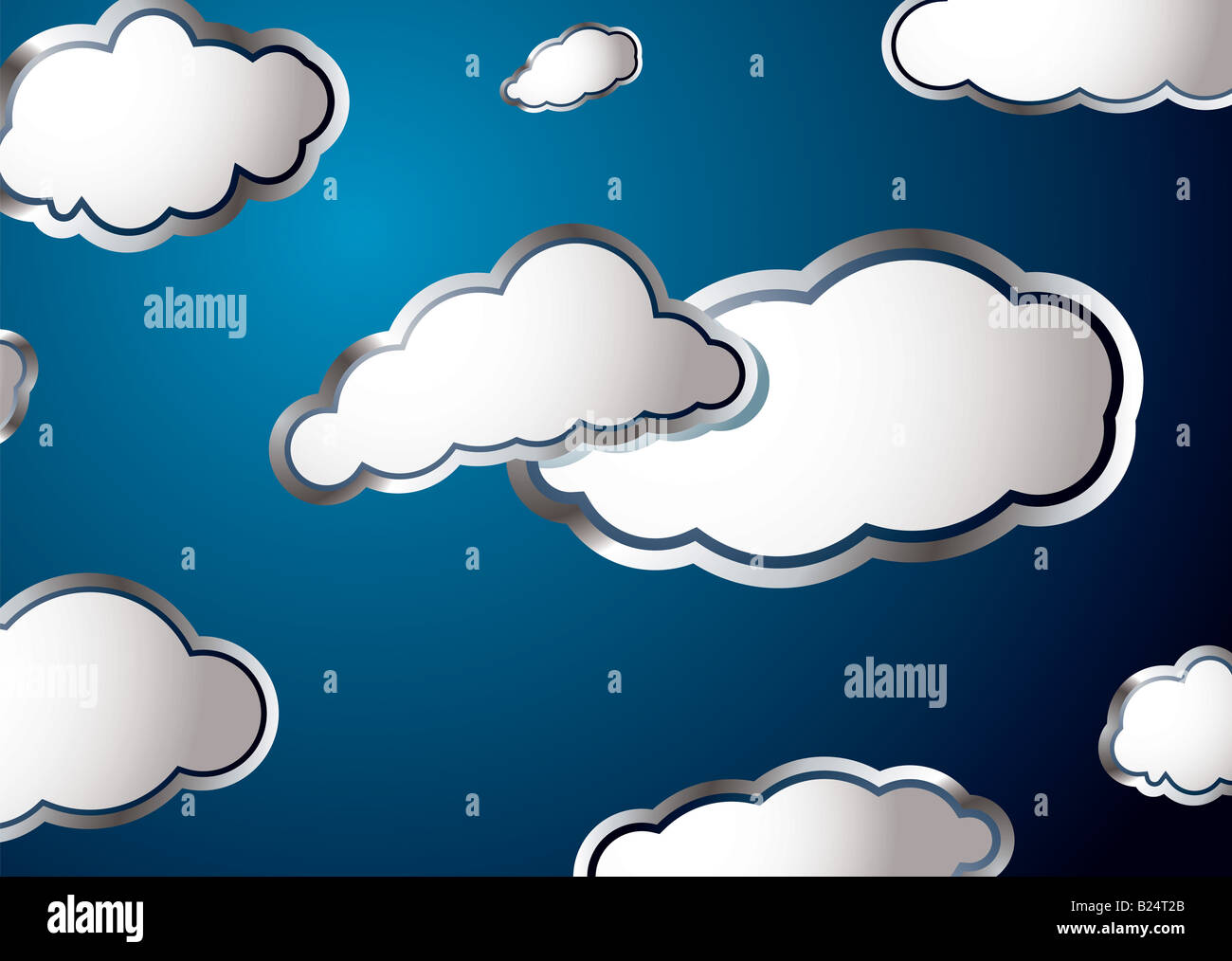 Forecast weather style background with fluffy white clouds Stock Photo ...