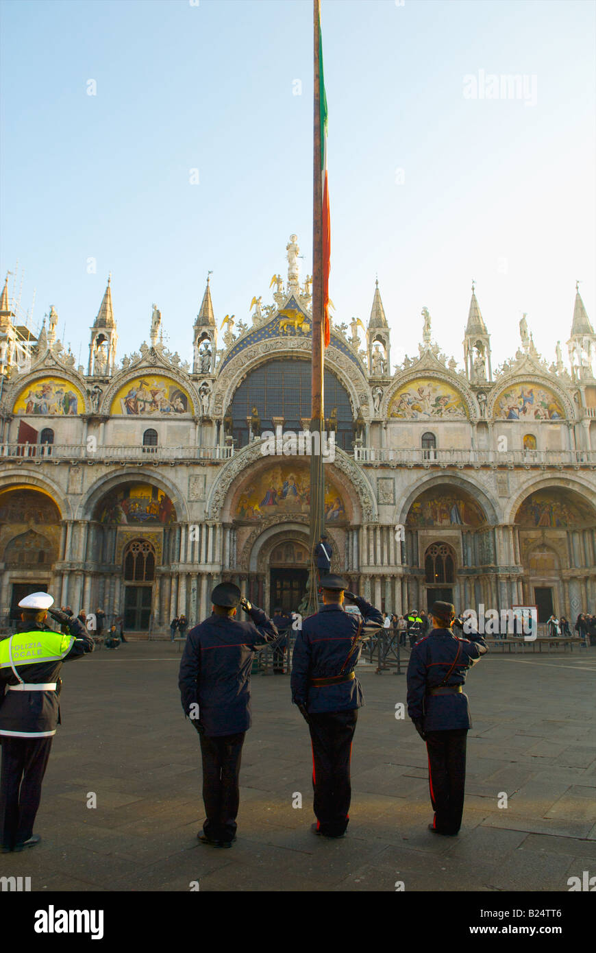Flag Raising Ceremony at Piazza San Marco, Venice, Italy Stock Photo ...