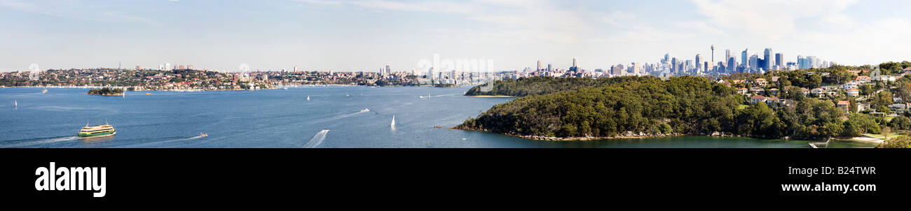 Panoramic view of Sydney harbour taken from middle head Stock Photo - Alamy