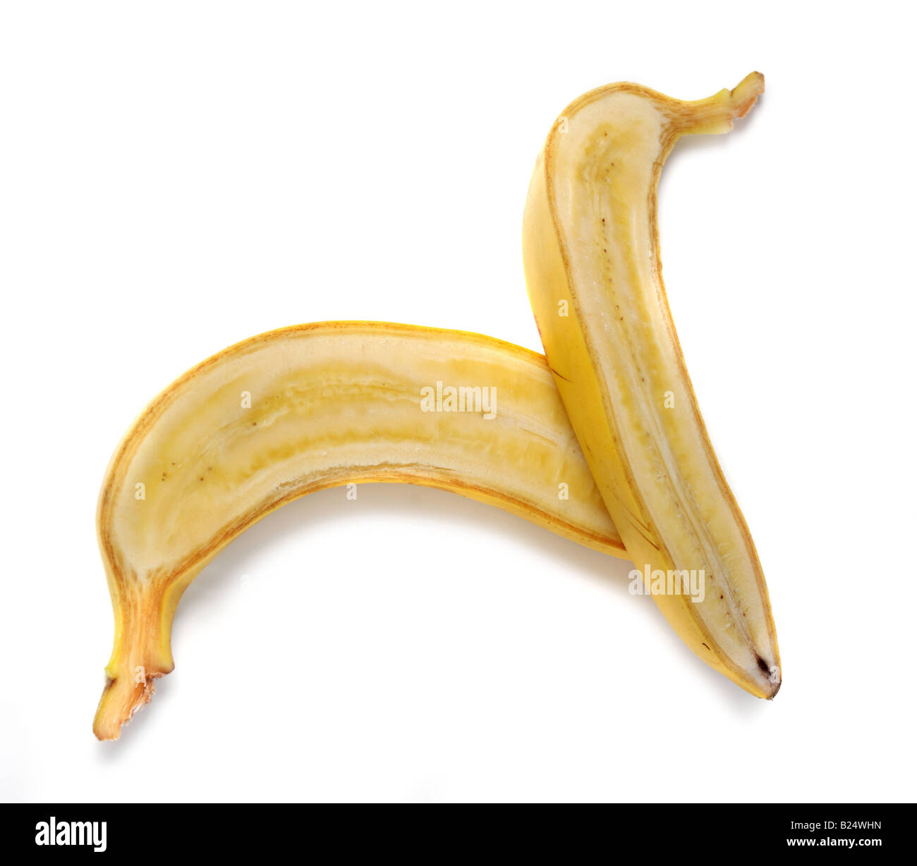 The cut banana It is isolated on a white background Stock Photo - Alamy