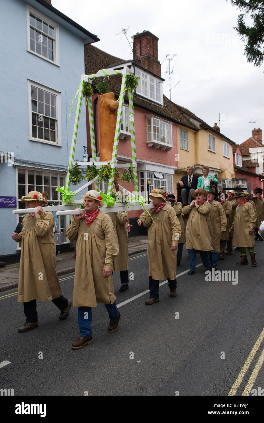 A flitch of bacon carried at the head of a procession Dunmow Flitch ...