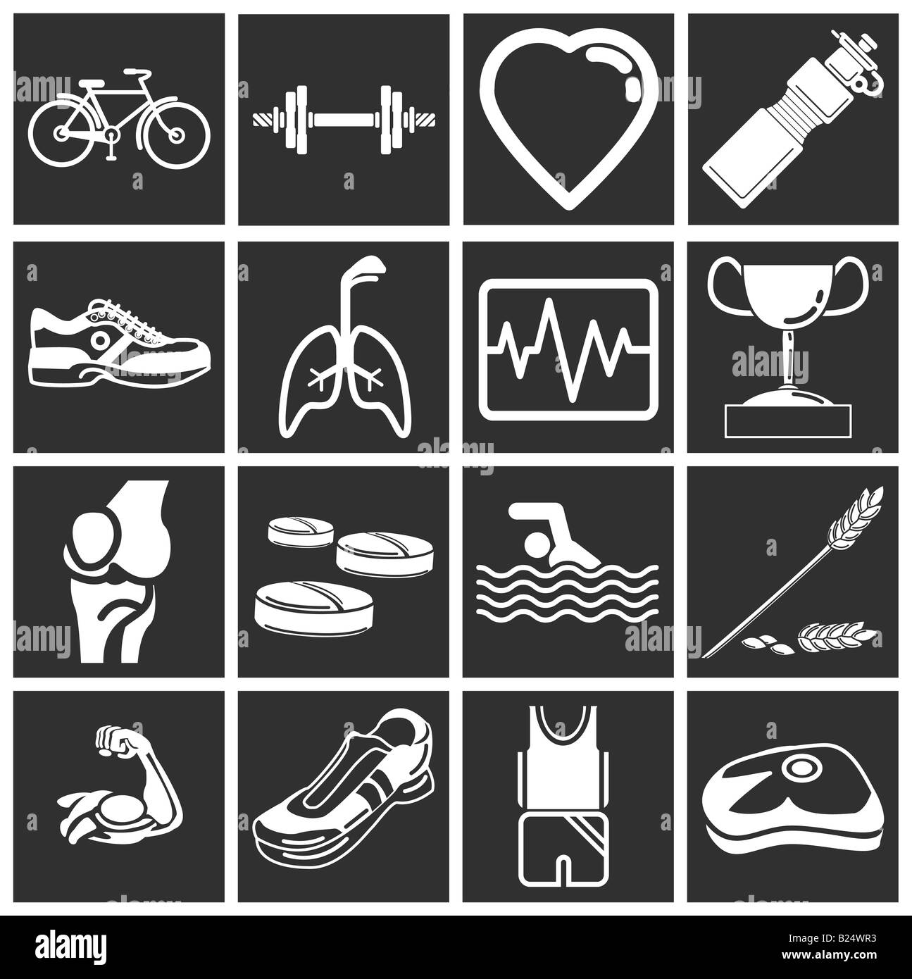 health and fitness icon set series. Icon or design element set series ...