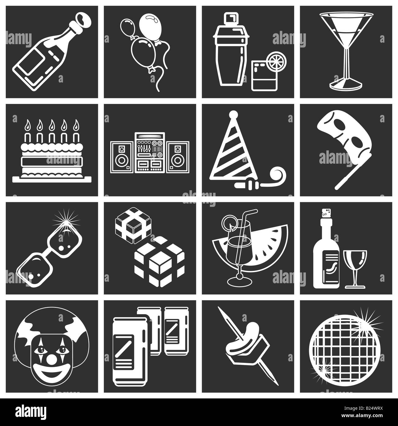 party icon set series. icons or design elements relating to parties ...