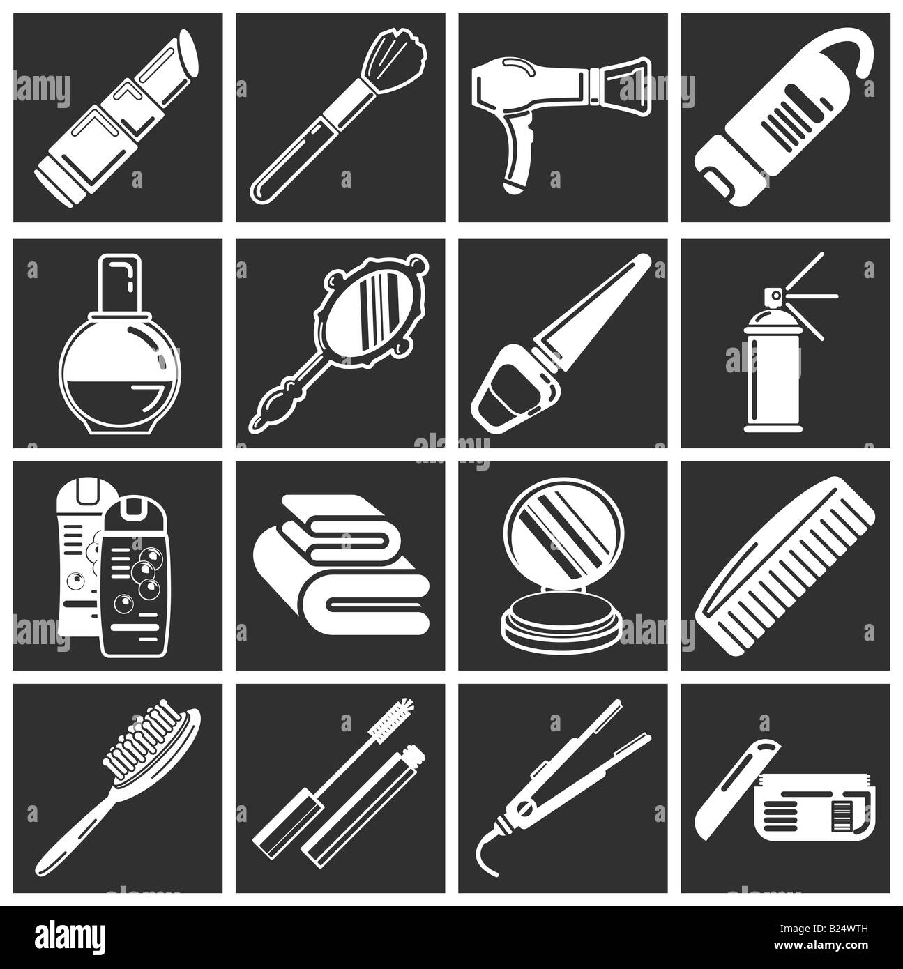 Set cosmetics Black and White Stock Photos & Images - Alamy