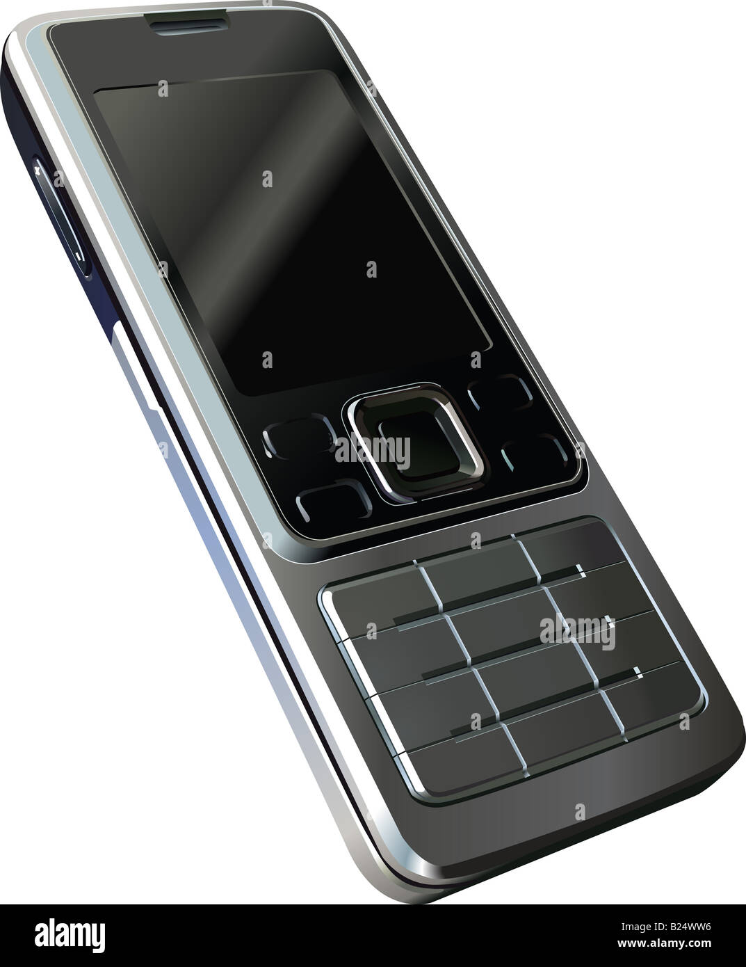 An illustration of a silver metallic mobile phone Stock Photo - Alamy