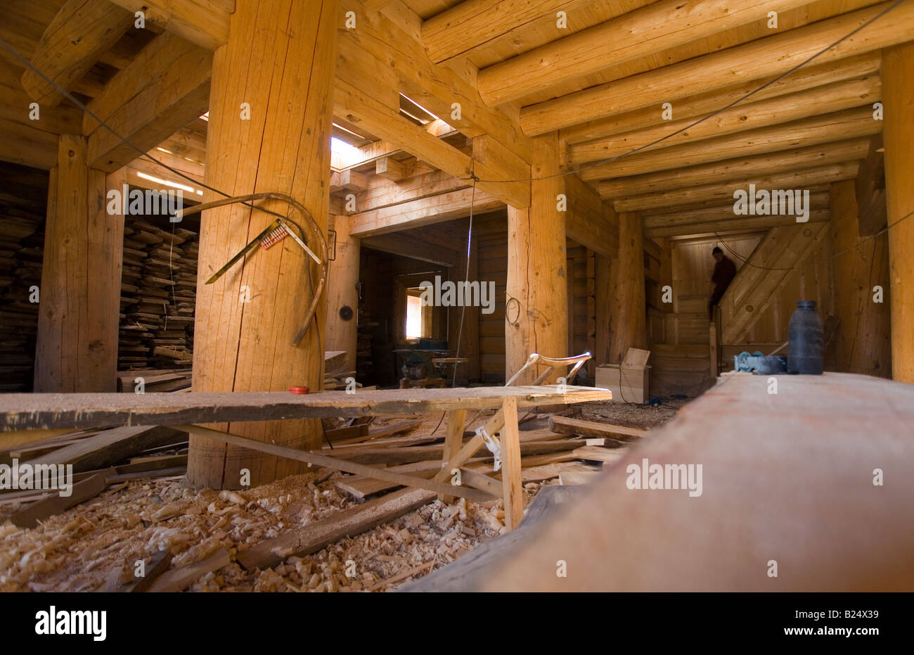 Chinese wood house Stock Photo - Alamy