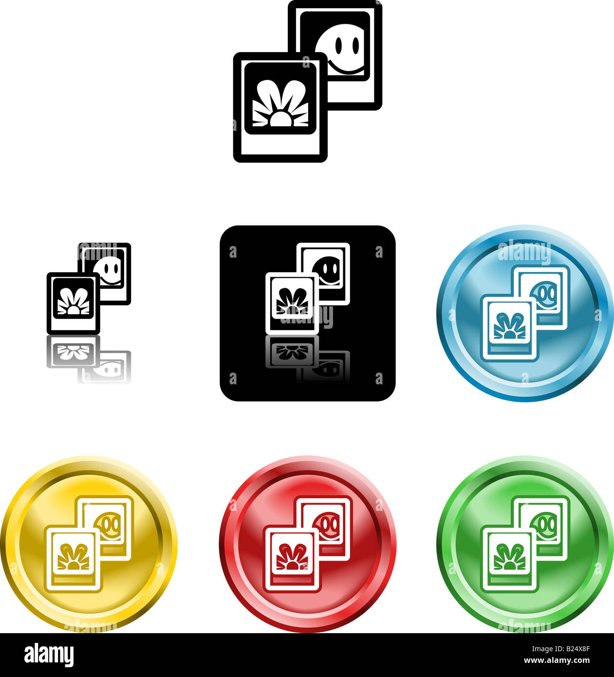 Several versions of an icon symbol of stylised photos Stock Photo - Alamy