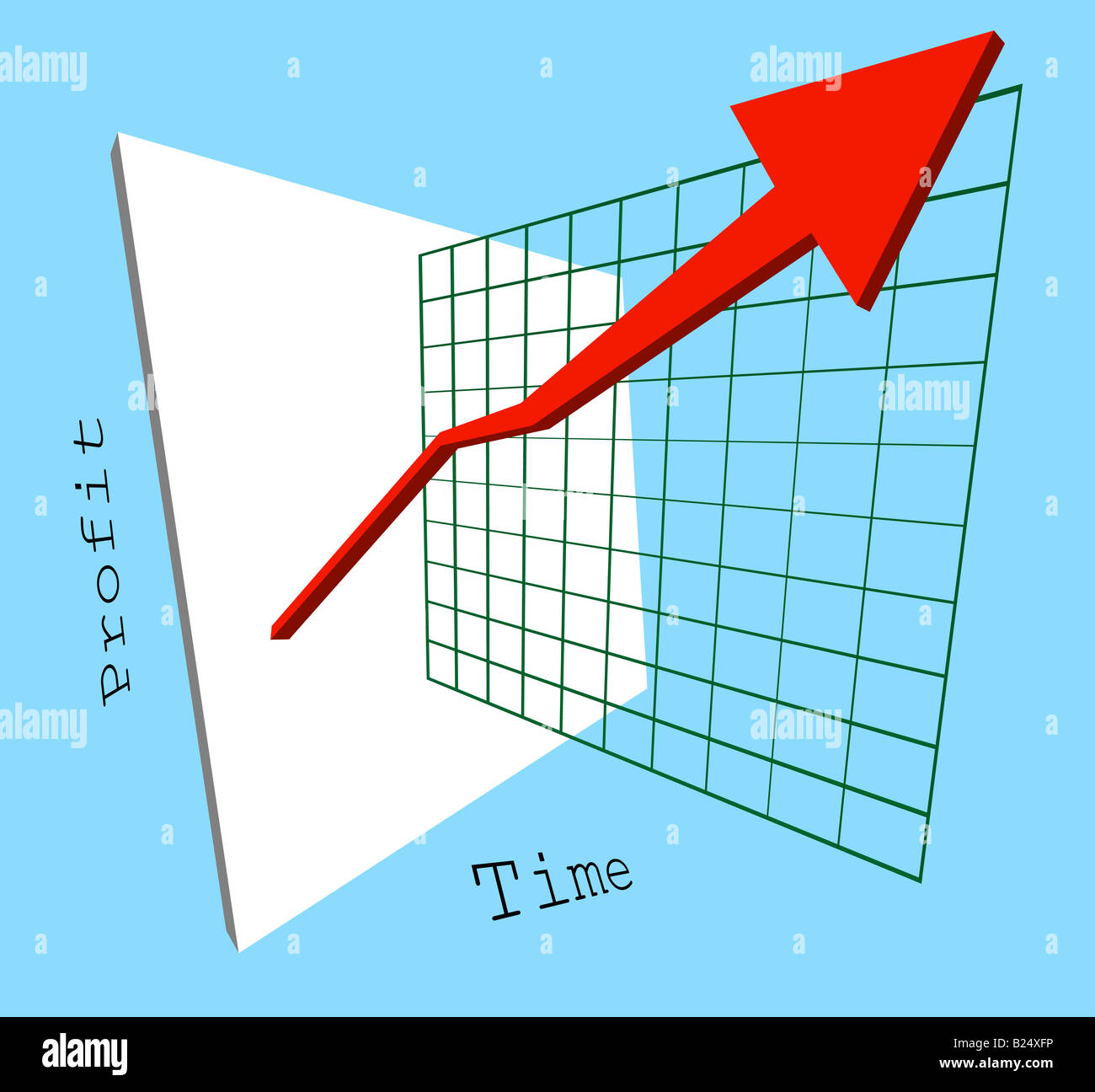 A 3d graph showing profits shooting up jumping out of the screen Stock ...