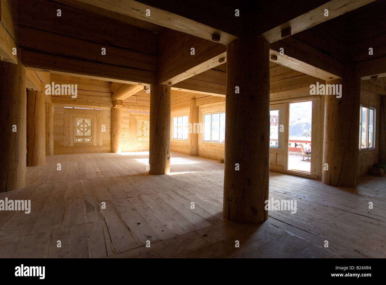 Log House , China Stock Photo - Alamy