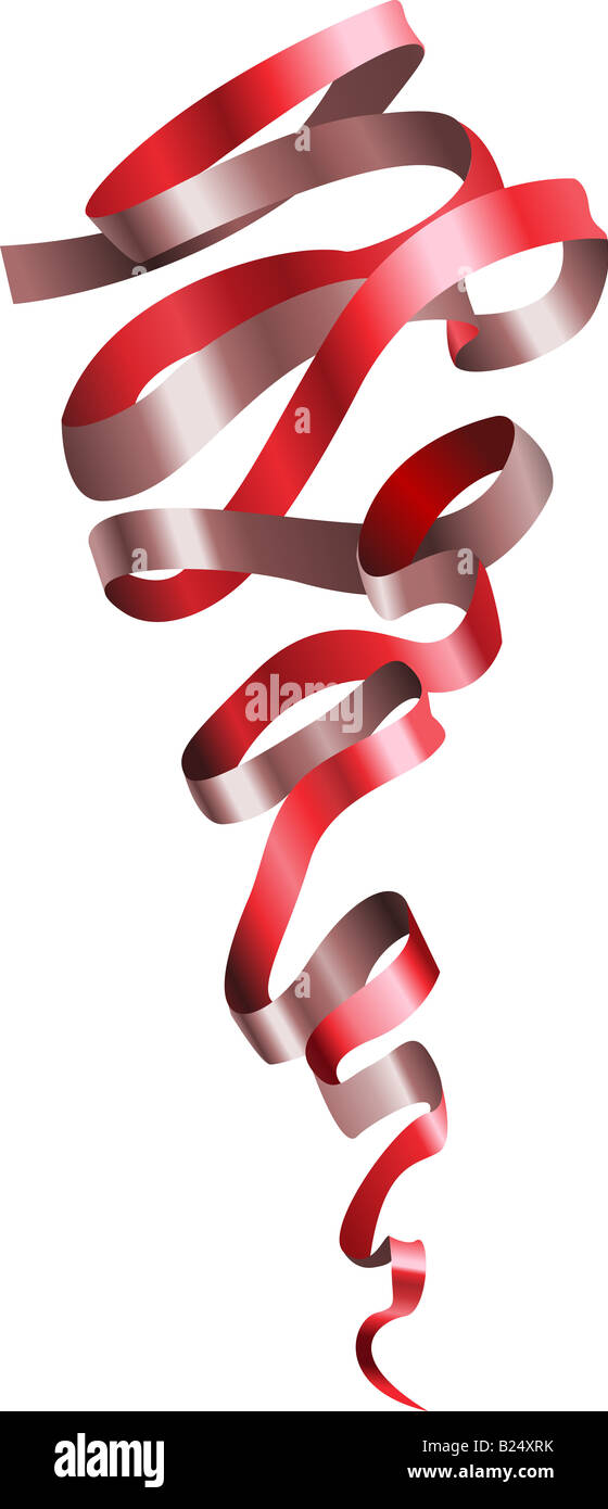 Red Curly Ribbon Scroll. An illustration of a pretty shiny curly ribbon ...