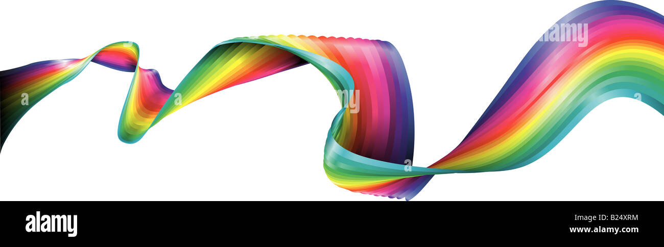 A flowing abstract rainbow ribbon design element Stock Photo - Alamy