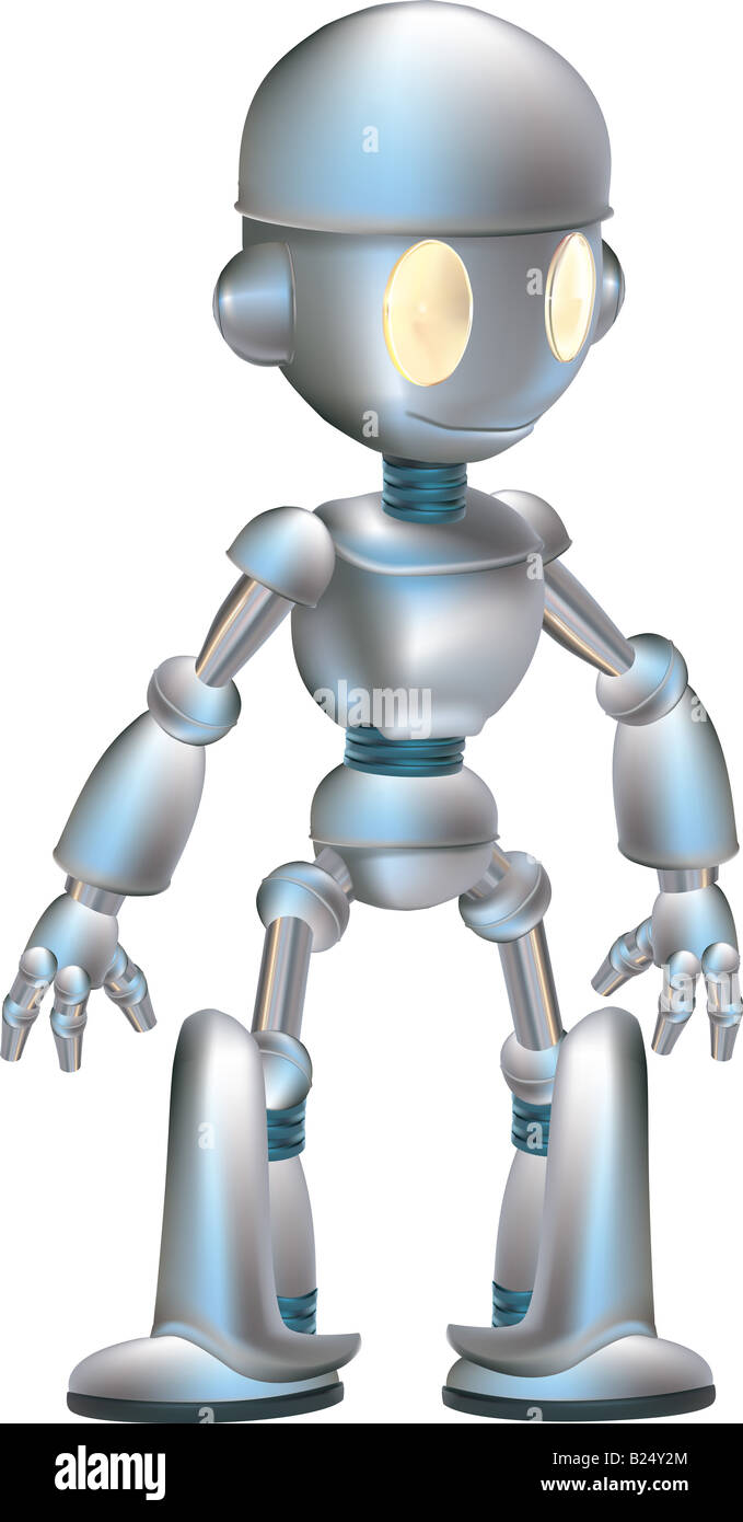 Cute Robot. Illustration of a cartoon cute shiny robot Stock Photo - Alamy