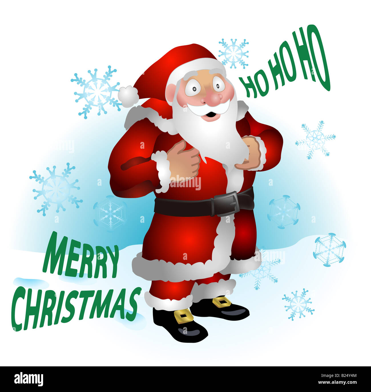 Santa clause. Illustration of Santa clause and snowflakes Stock Photo ...