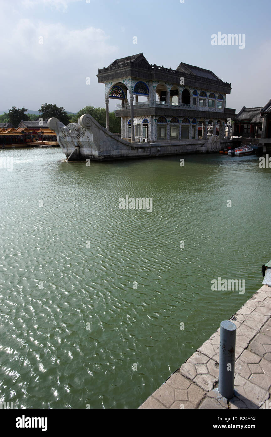 White Marble Boat Summer Palace Beijing China Stock Photo - Alamy
