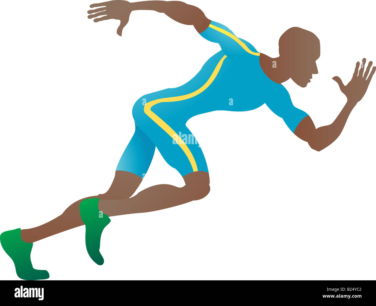 An illustration of a stylised sprinter running in profile Stock Photo ...