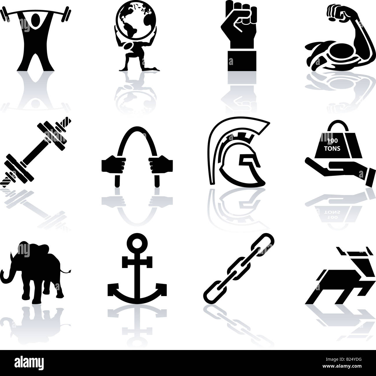 Strength Icon Set Series Design Elements A conceptual icon set relating ...