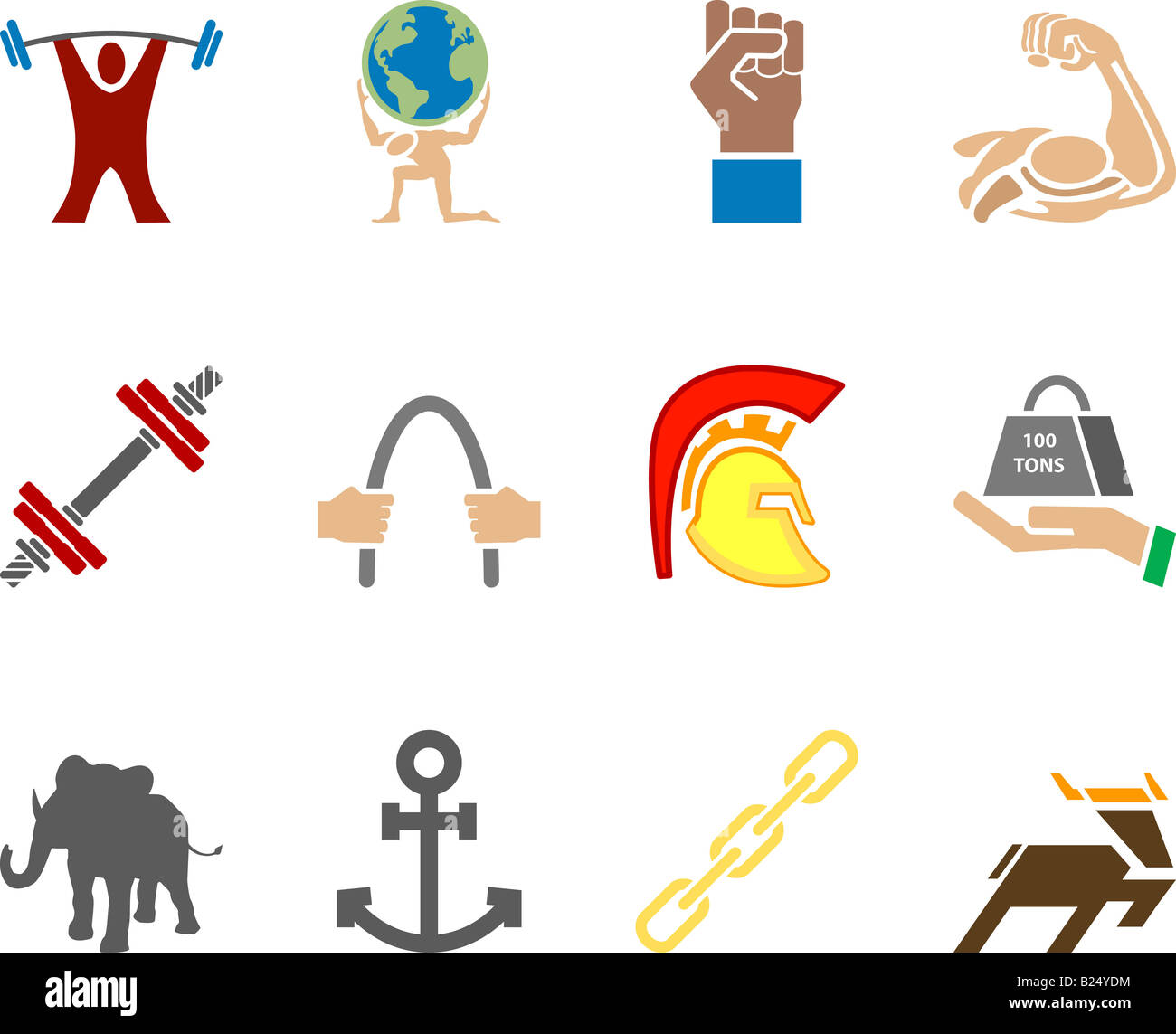 Strength Icon Set Series Design Elements A conceptual icon set relating ...