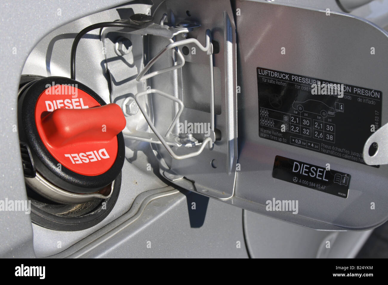 diesel tank cap of Mercedes A-class car. Photo by Willy Matheisl Stock ...
