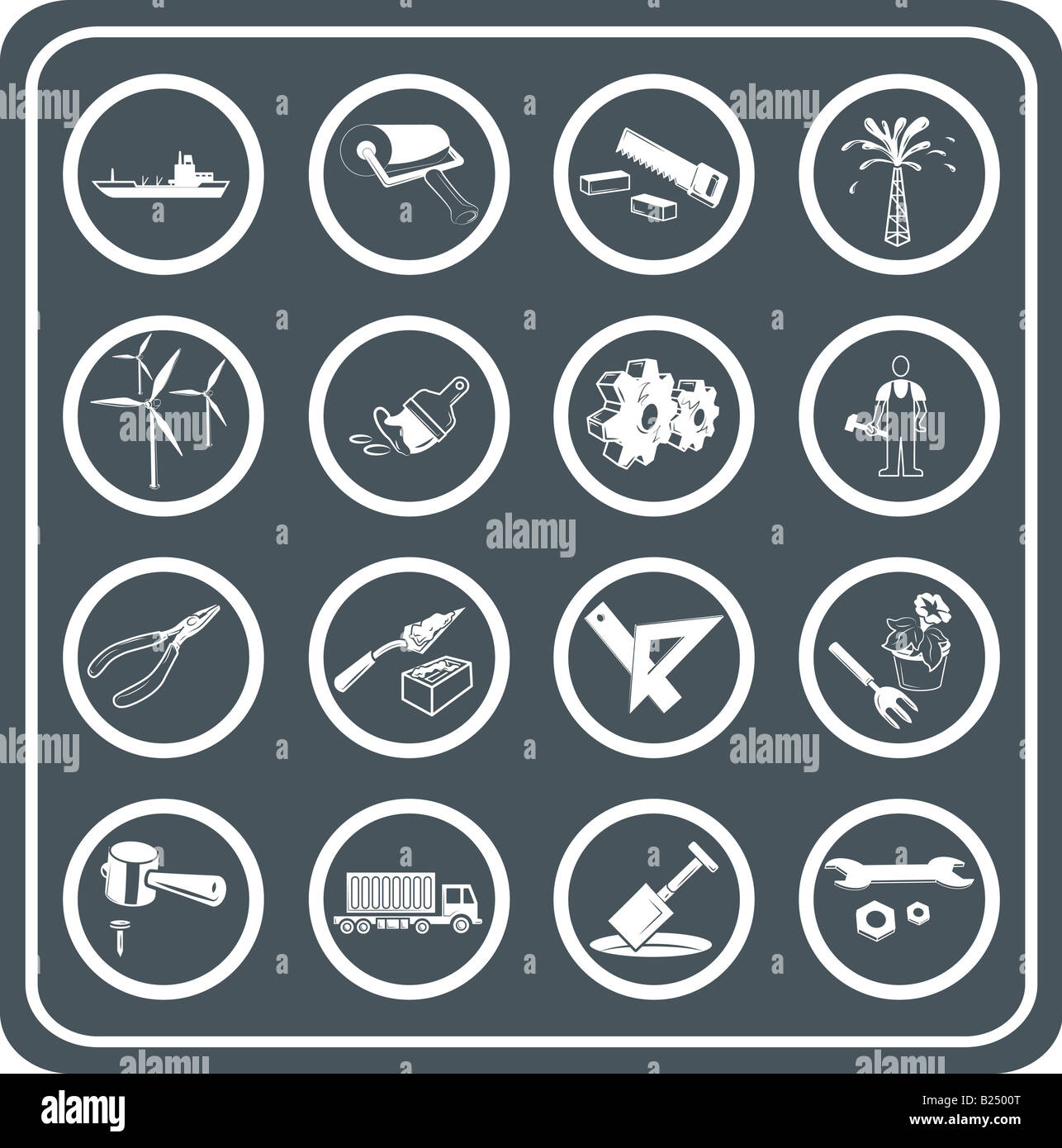 Tools and industry icon set Stock Photo - Alamy